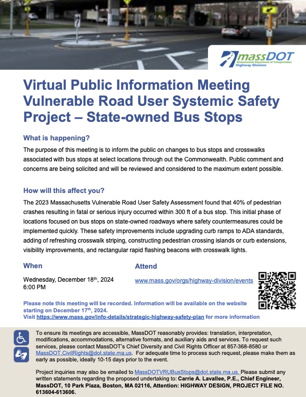 Statewide – Vulnerable Road User Safety Improvements - Old Colony Planning